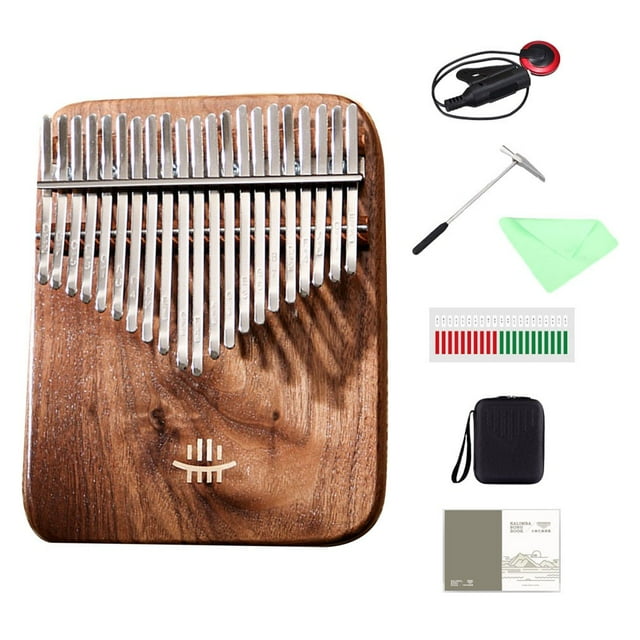 Kalimba 21 Key Walnut Wood Keyboard Thumb Piano With Pickup bag Hammer ...
