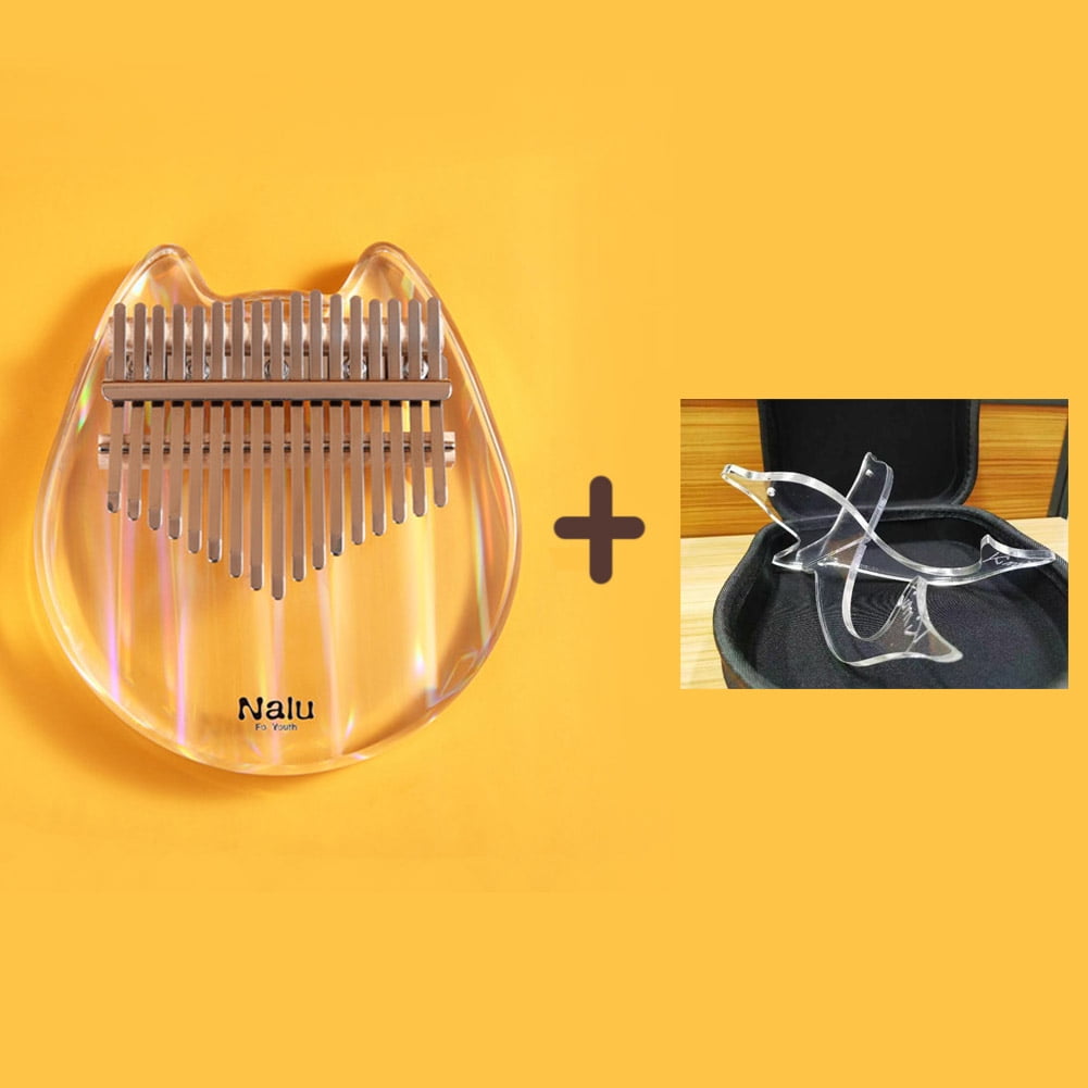 Kalimba Acrylic 17 Key Transparent kitten Thumb Piano Mbira with Tuner ...