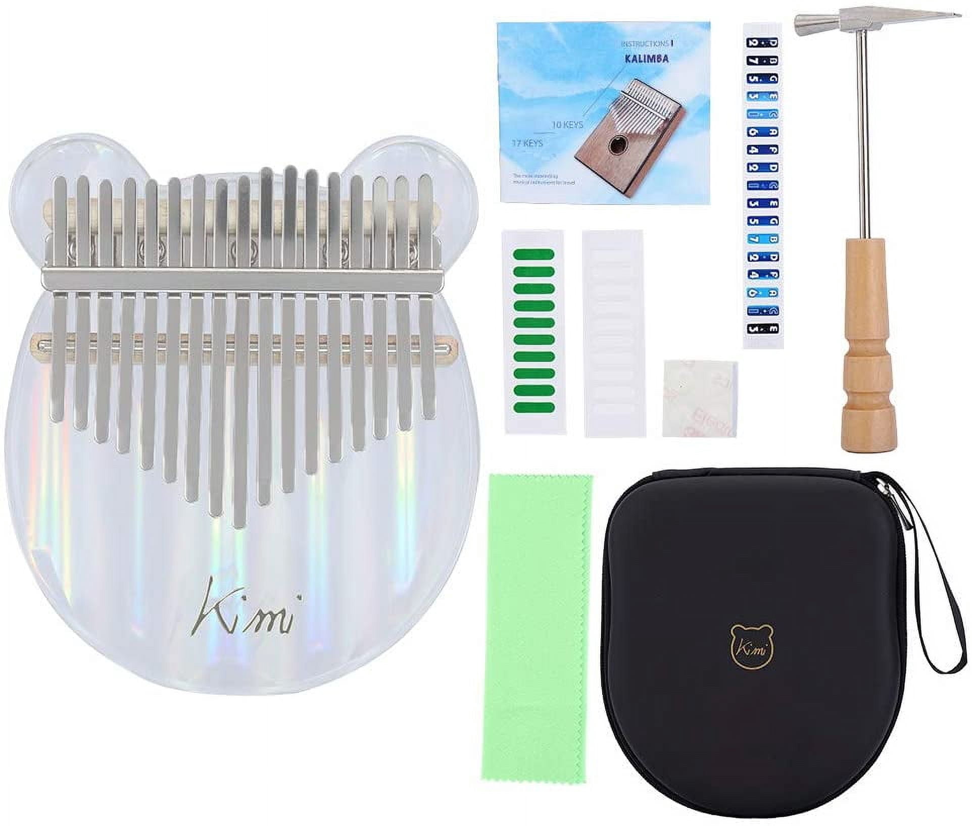 Kalimba Acrylic Thumb Piano 17 Keys With Portable Music Box ...