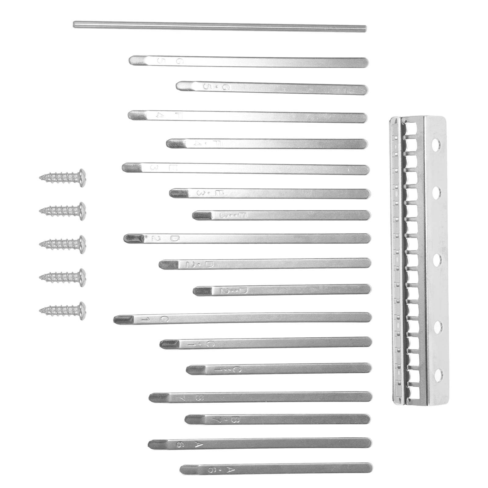 Kalimba Playing Inscribed Keys 17 Tone Thumb Piano Shrapnel Stamped ...