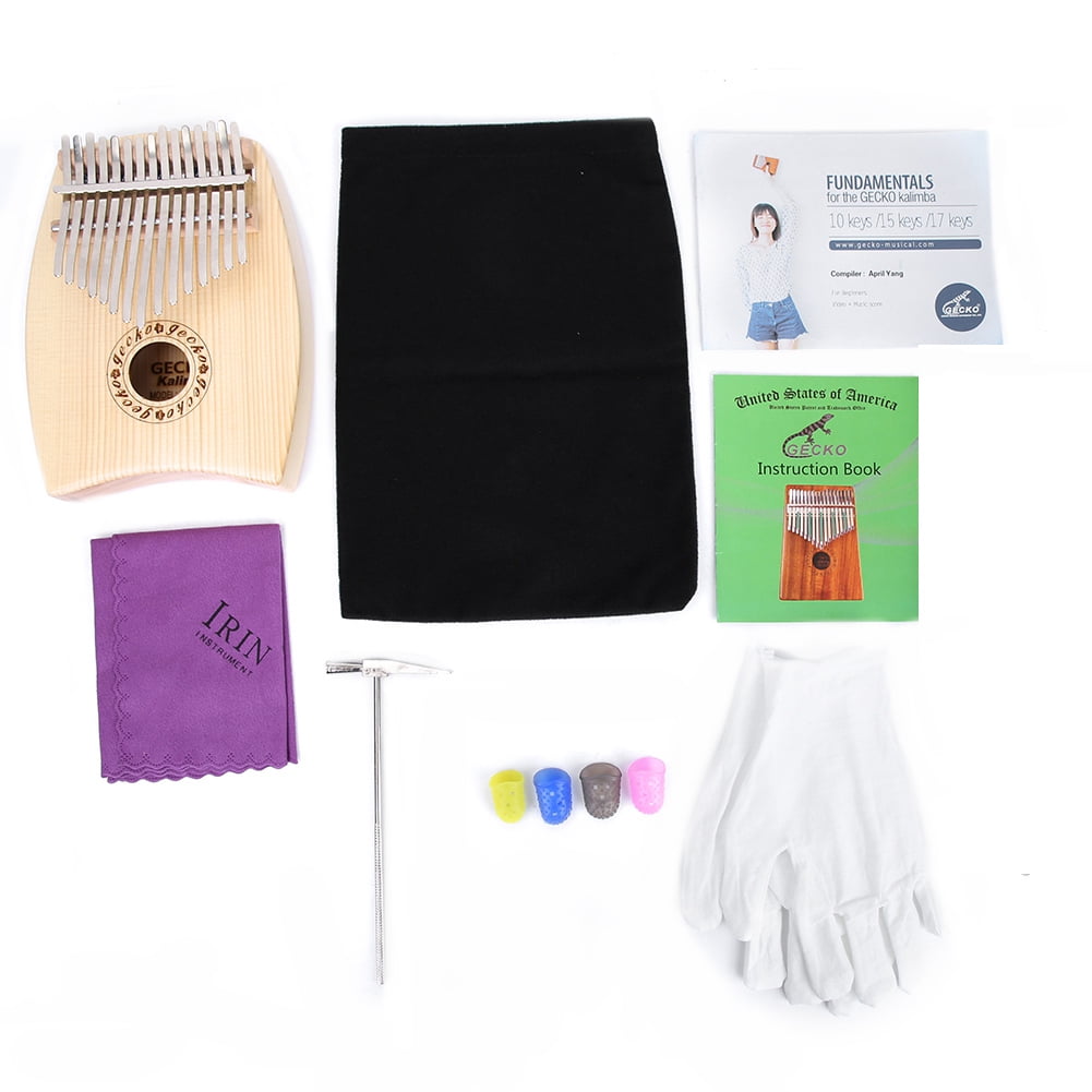 Kalimba Spruce Wood 15 Keys Thumb Piano Musical Instrument with Hammer ...