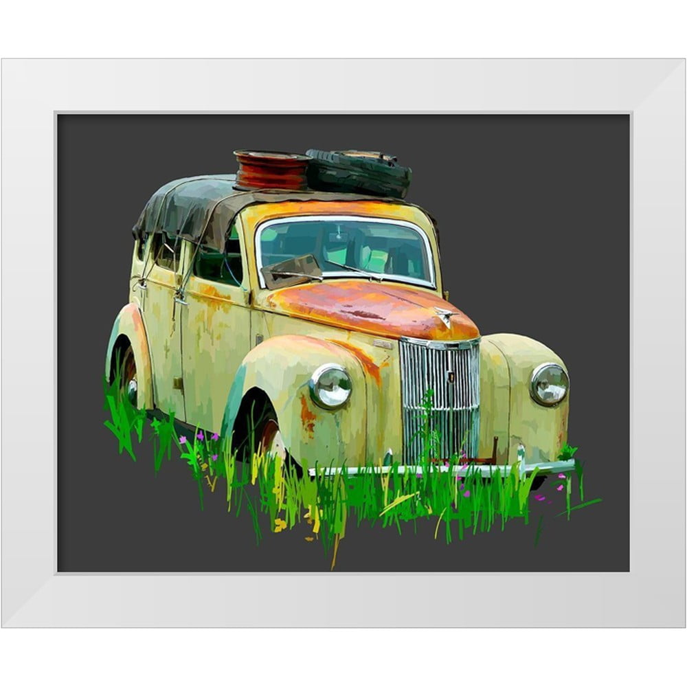 Kalina, Emily 32x26 White Modern Wood Framed Museum Art Print Titled - Rusty Car III - Walmart.com