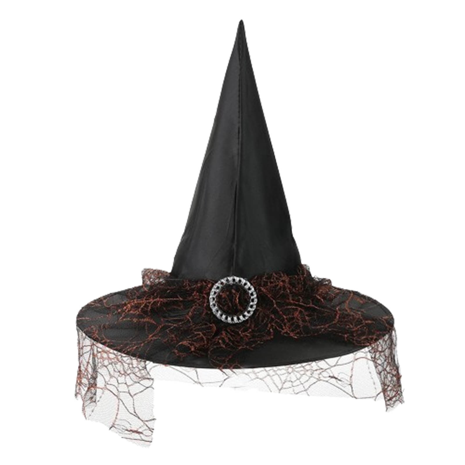 Kaliqueen Halloween Lace Witch Hat for Women Adult Witch Vampire ...