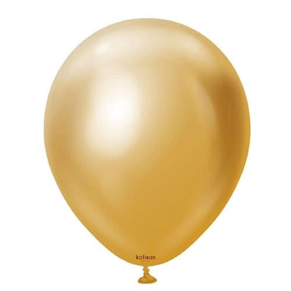 Kalisan 12" Mirror Chrome Gold Latex Balloons - Bag of 50 - Walmart.com