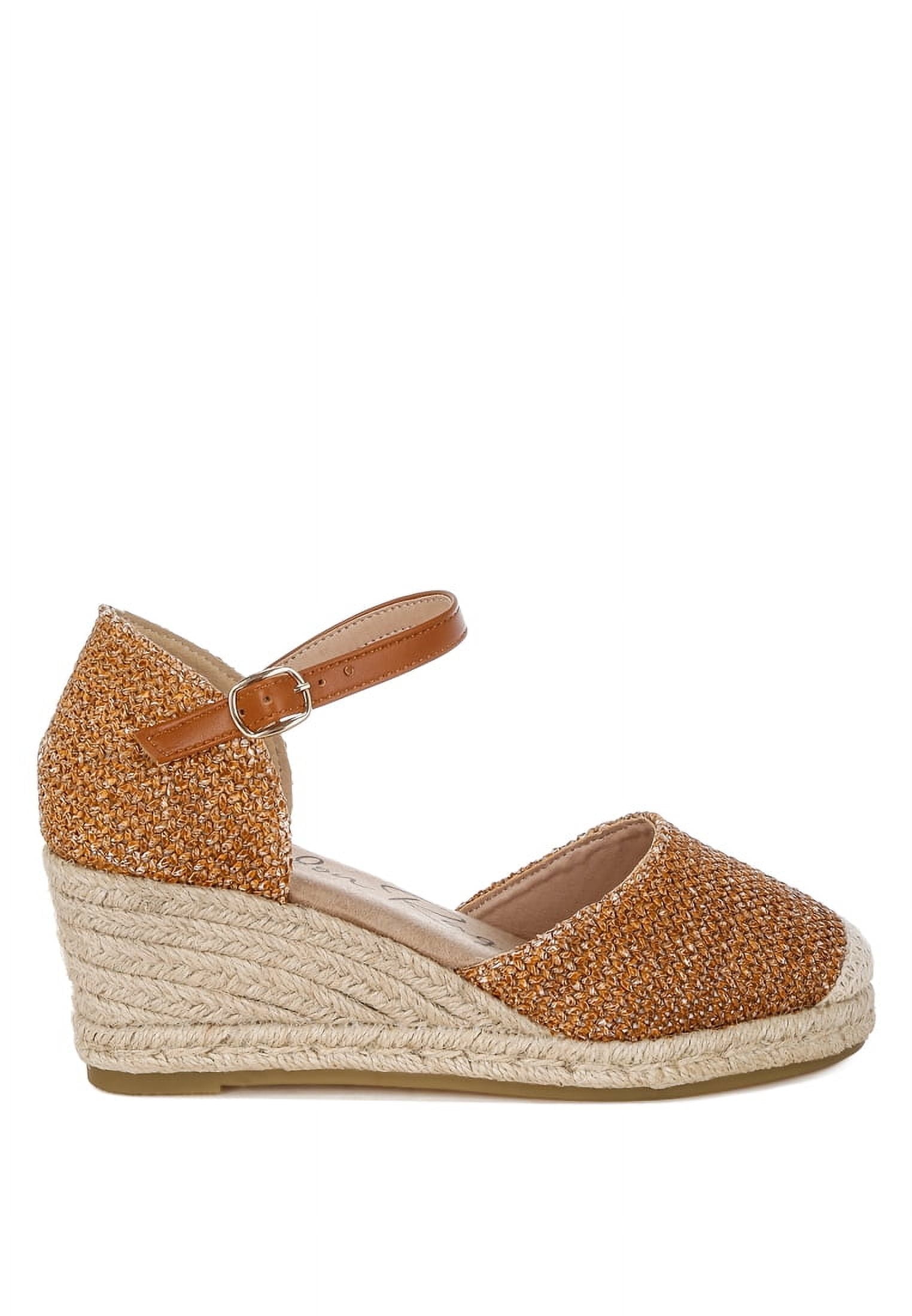 London Rag Kalista Raffia Woven Wedge Womens Sandals - Walmart Business ...