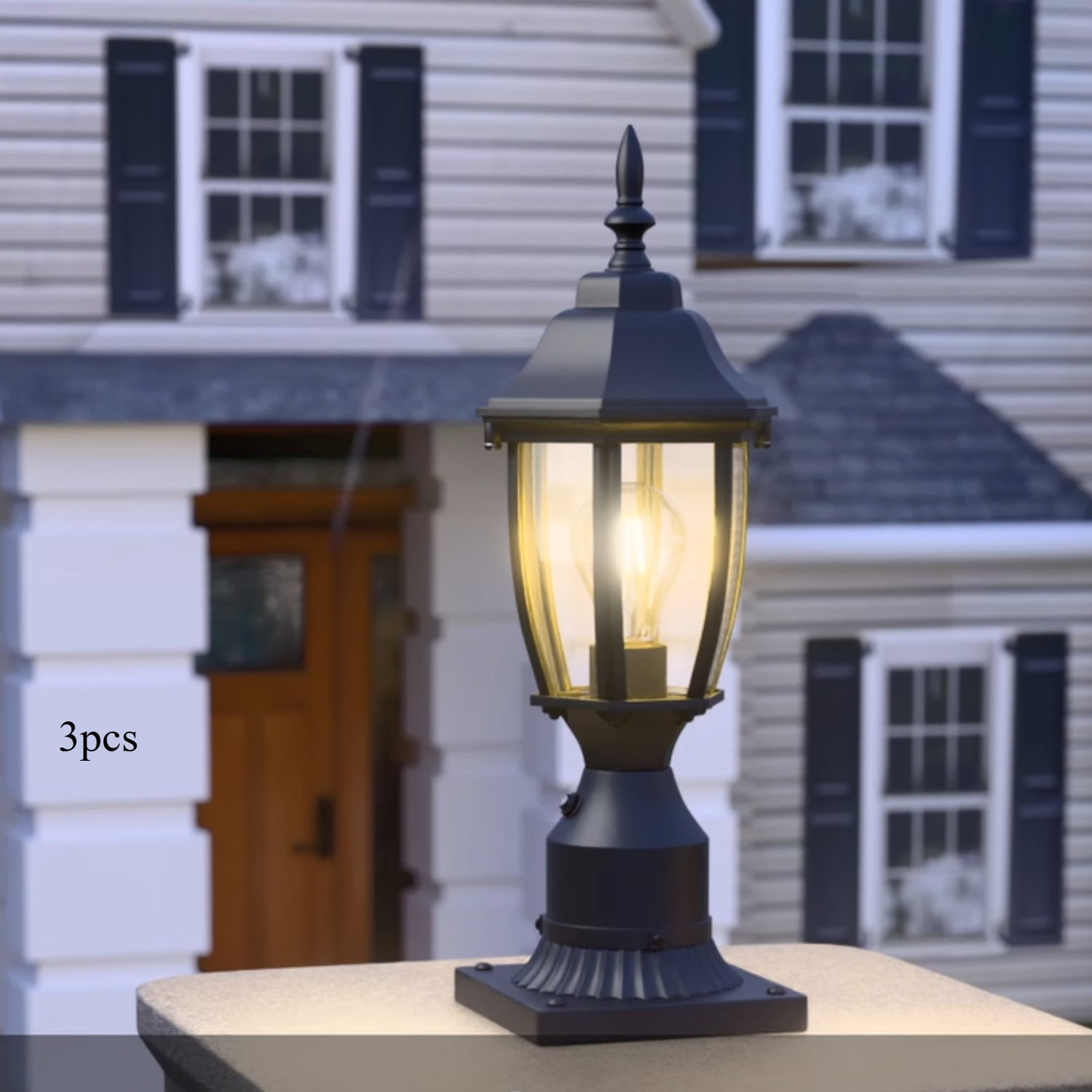 Kalium Dusk-to-Dawn Outdoor Post Lights - Hardwired 120V, 16 ...