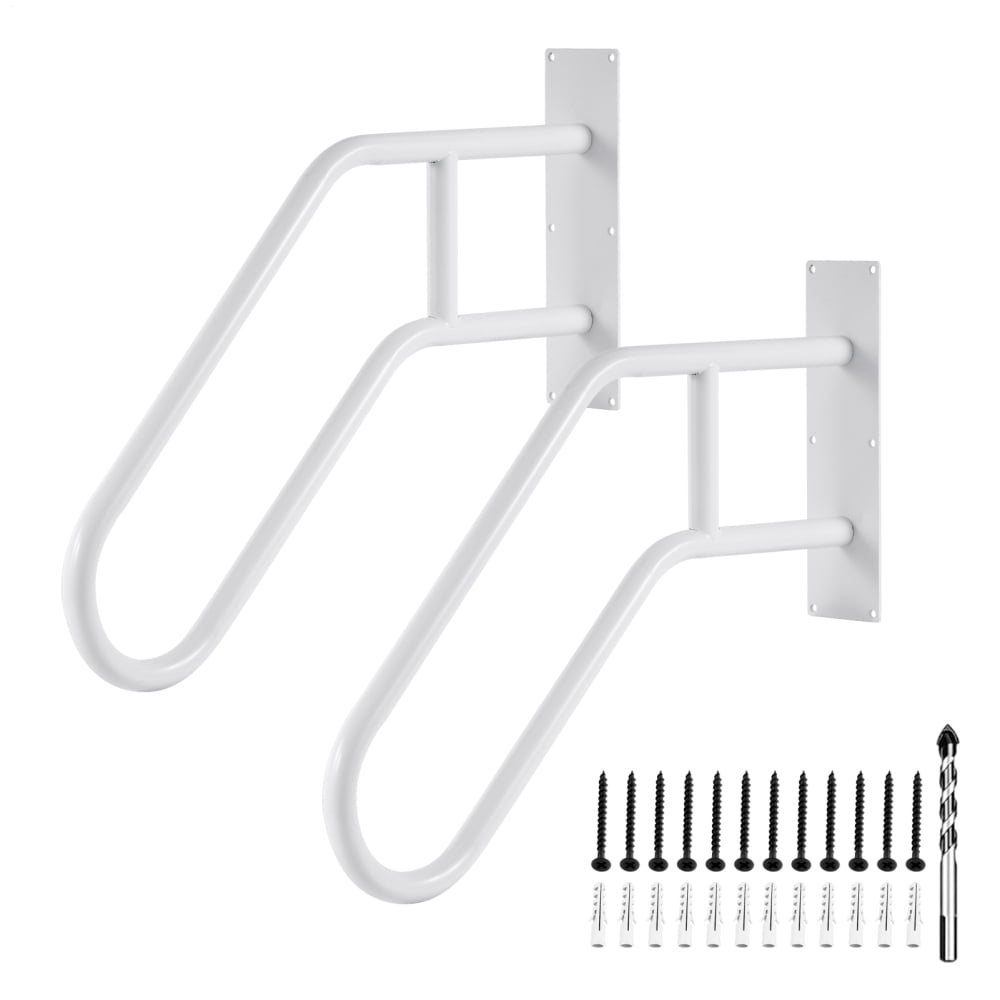 Kalkiam 2Pack Hand Rails for Outdoor Steps, 22.8in U-Shape Wall Mount ...