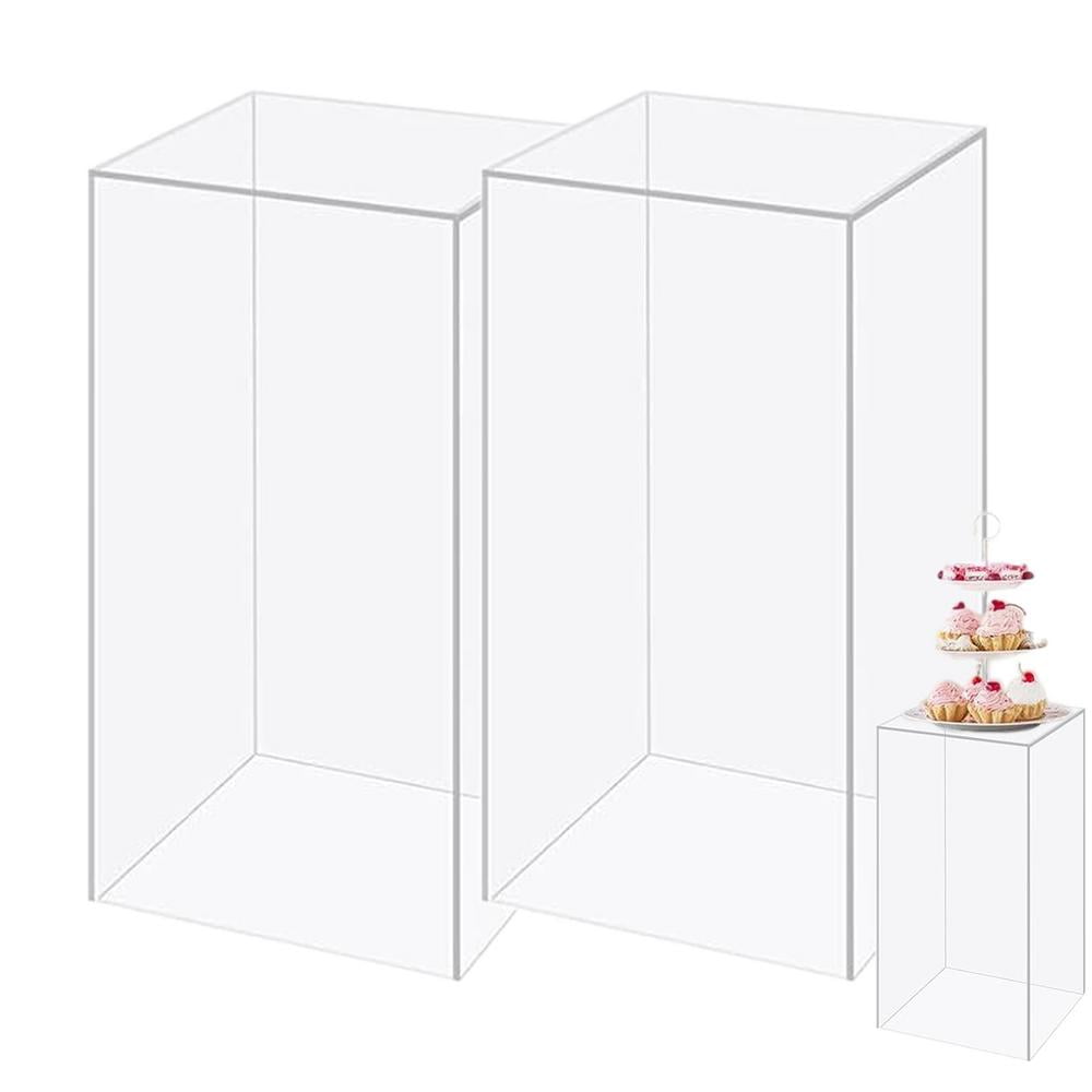 Kalkiam Acrylic Pedestal Stand 2pcs Transparent Art Decor Easel Tall ...