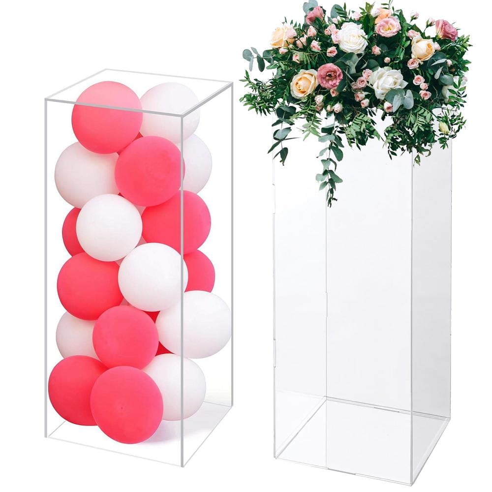 Kalkiam Acrylic Riser Pedestal 2pcs Clear Acrylic Cube Riser Box ...