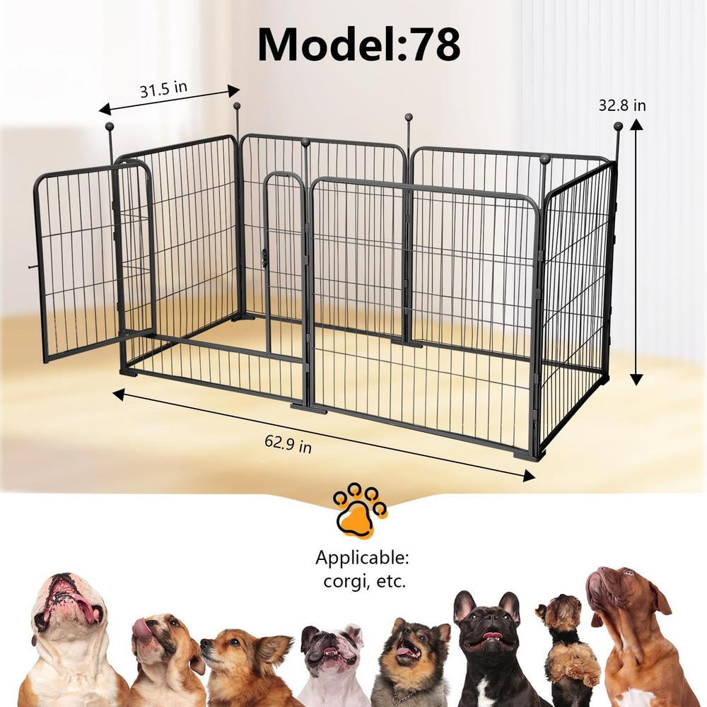Kalkiam Dog Fence Outdoor For Yard 6-Piece Pack Dog Exercise Fence 31 ...