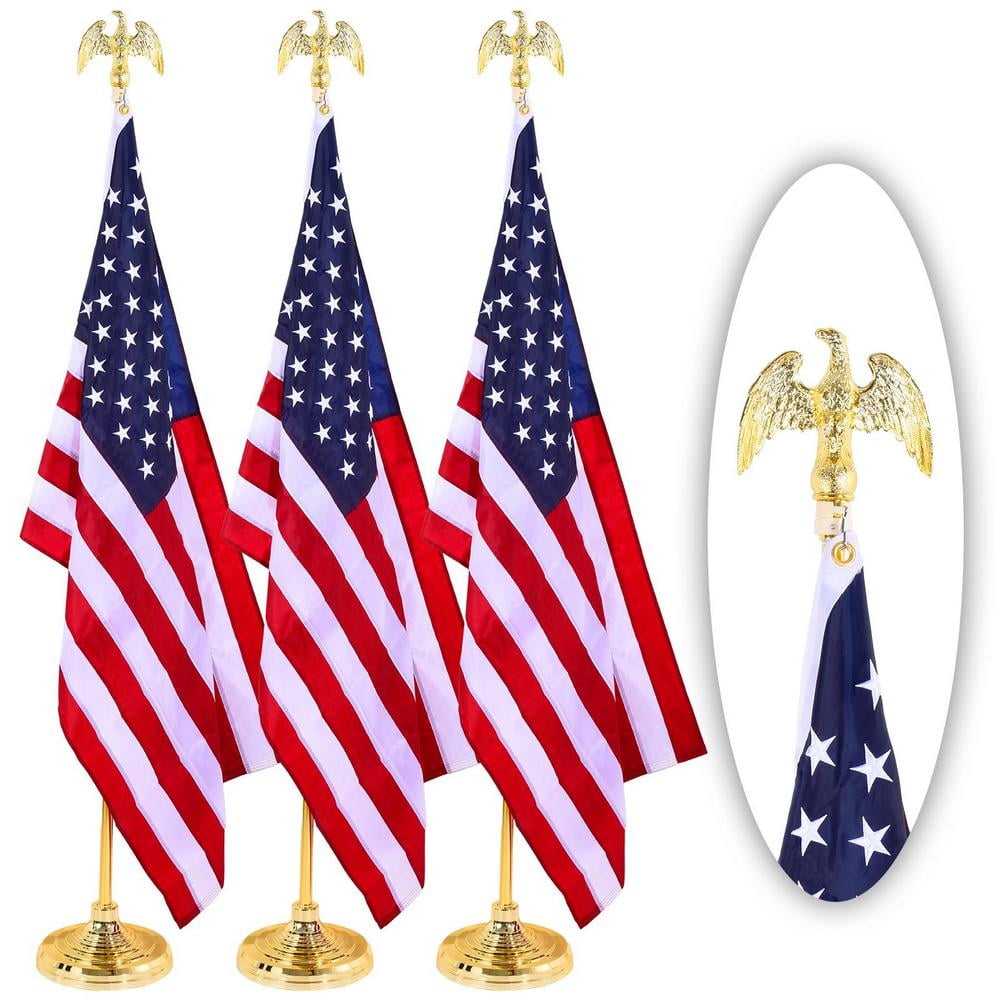 Kalkiam Flag Pole for House with American Flag-Gold Flagpoles ...