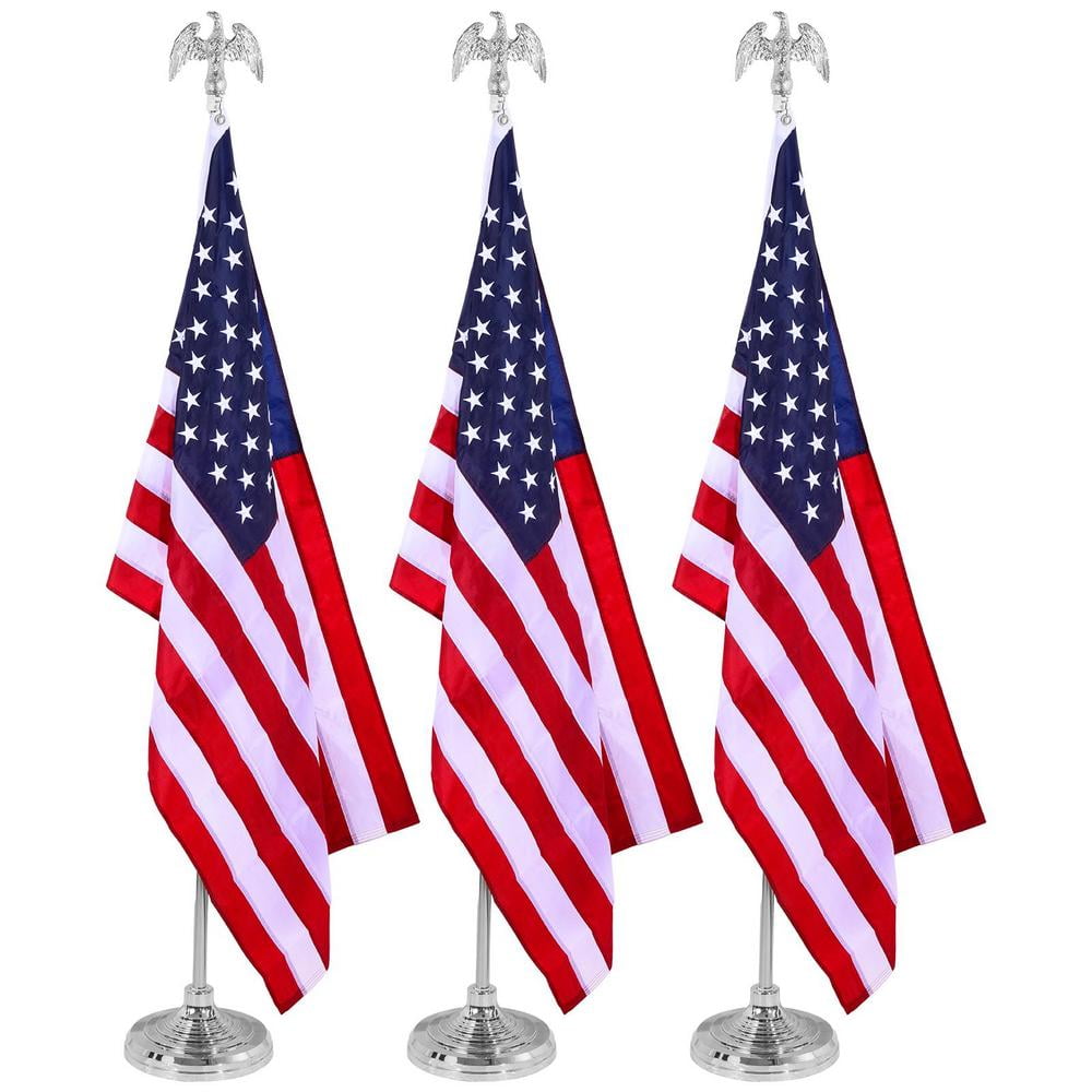 Kalkiam Flag Pole for House with American Flag-White Flagpoles ...