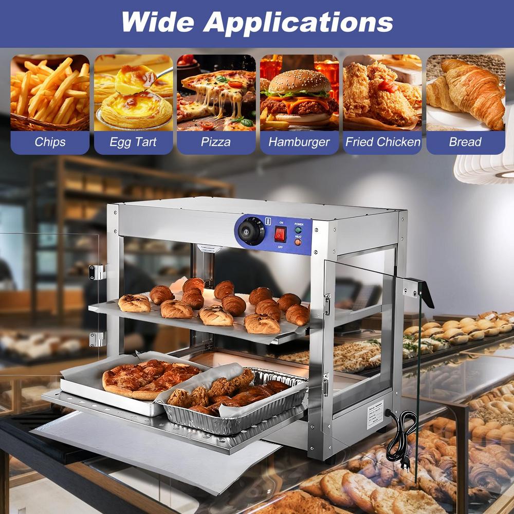 Kalkiam Food Warmer Display Case 110V Large Capacity Door Pastry ...