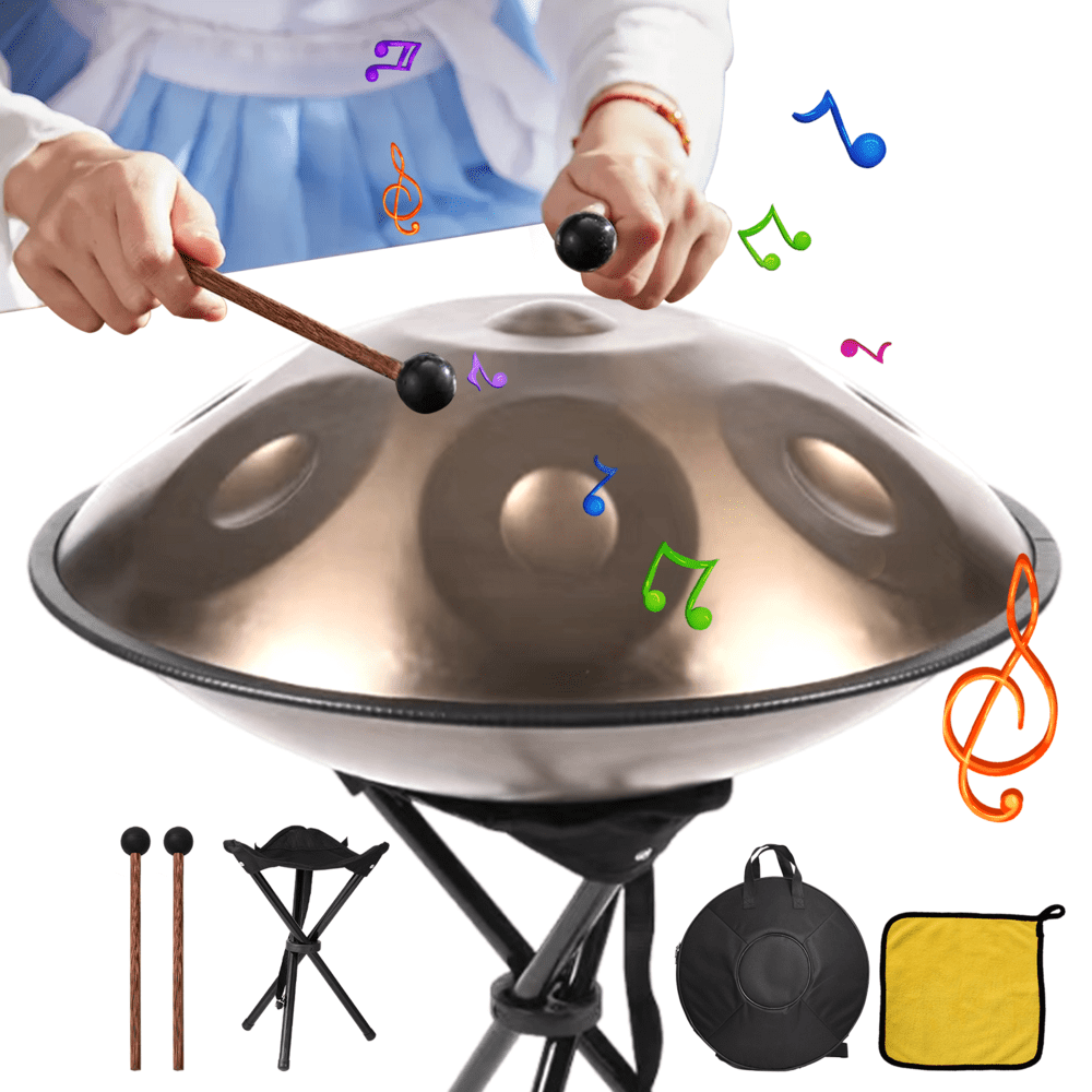 Kalkiam Handpan Drum 22 Inches D Minor, 12 Notes Hand Drum Instrument ...