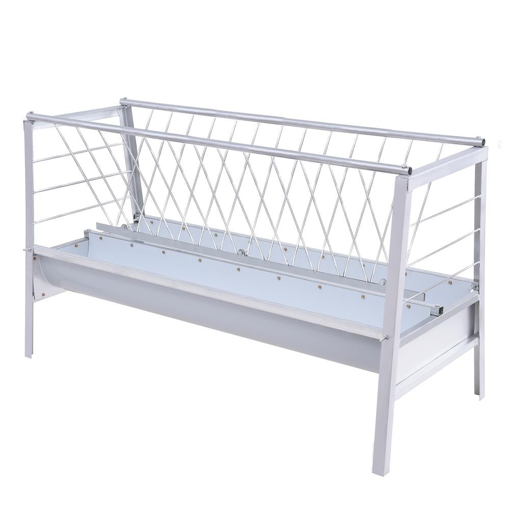 Kalkiam Hay Feeder for Goats Large Metal Feeding Trough with 4 Feet ...