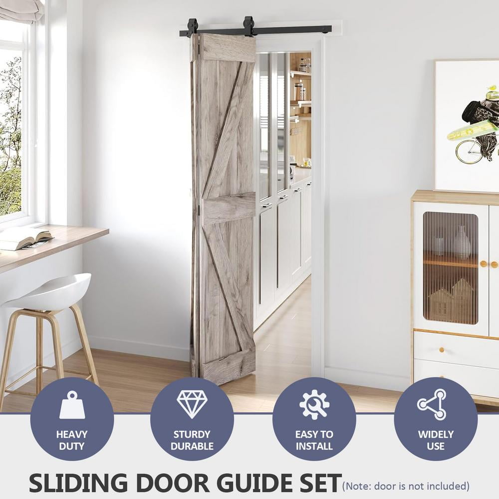 Kalkiam Sliding Door Hardware Set Carbon Steel Hardware Kits Barn Door ...