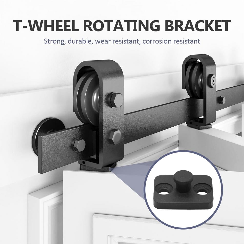 Kalkiam Sliding Door Rail Barn Carbon Steel Rail Sliding Hardware Set ...