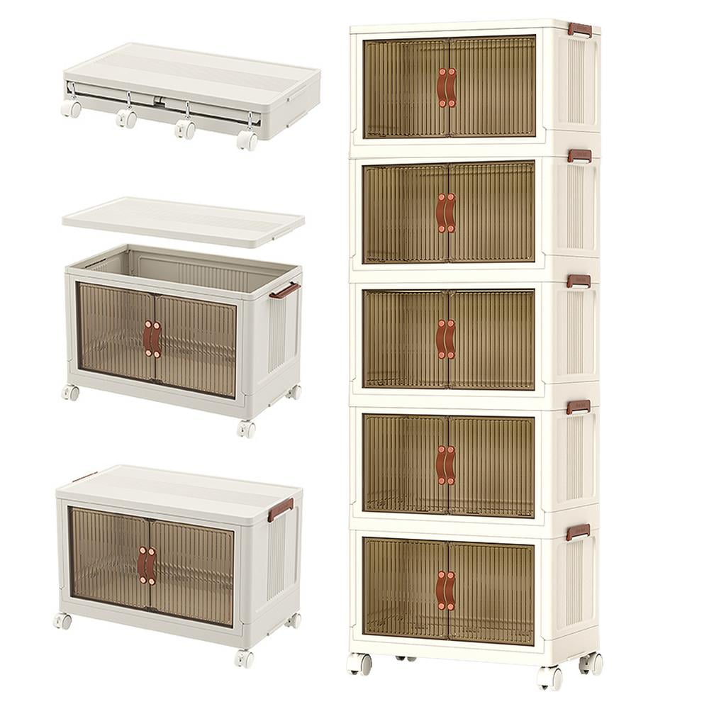 Kalkiam Storage Bins with Doors 5-Layer Stackable Bins for Storage ...