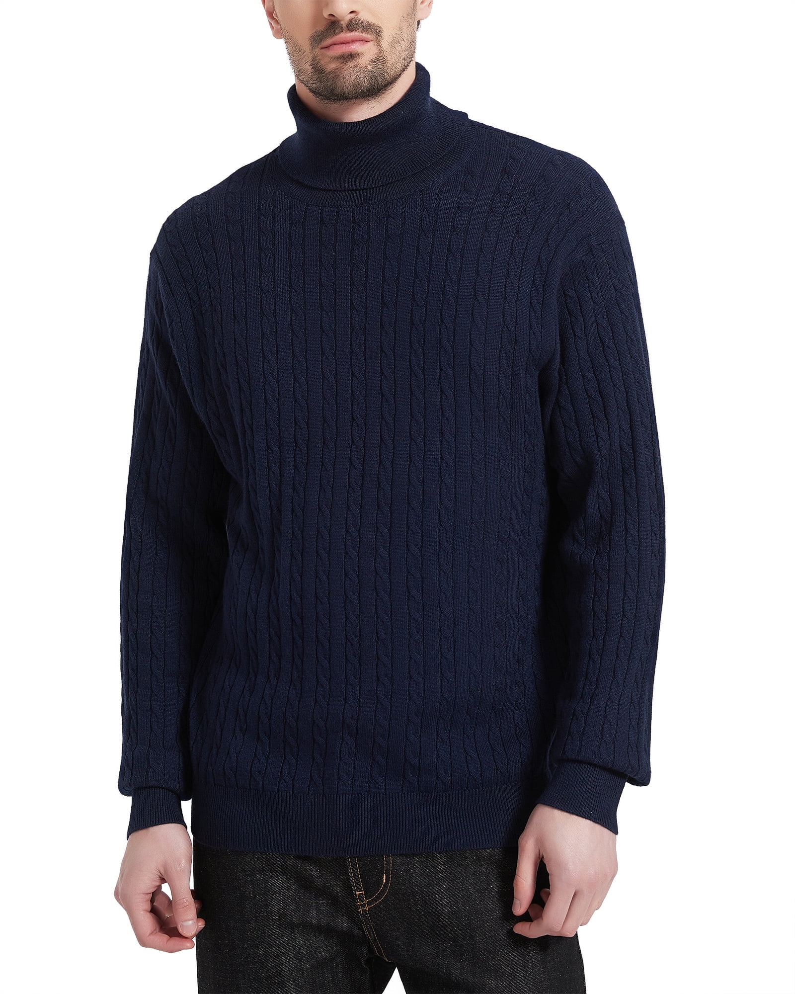 Kallspin Men's Turtleneck Sweaters Wool Blend High Neck Pullover ...