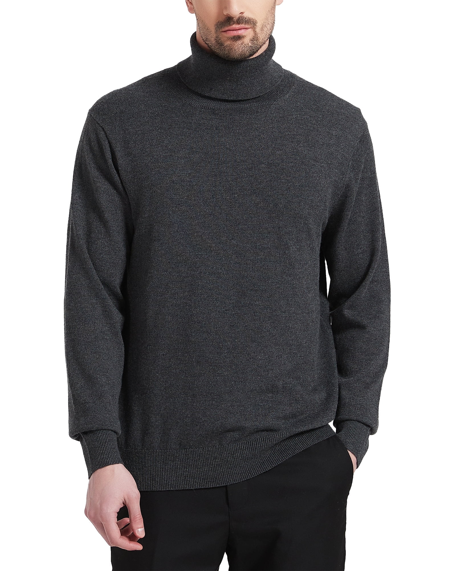 Kallspin Men's Turtleneck Sweaters Wool Blend Lightweight Pullover ...