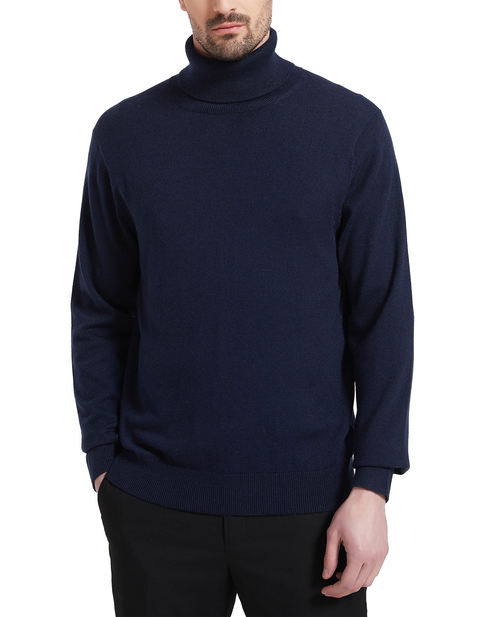Kallspin Men's Turtleneck Sweaters Wool Blend Lightweight Pullover ...