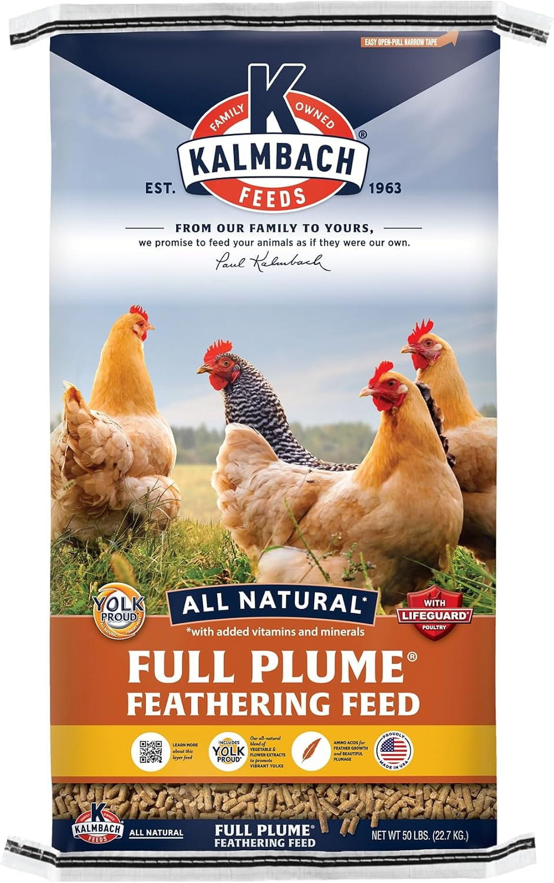 Kalmbach Feeds Since 1963 Full Plume Feathering Feed 50 lb, 1 piece ...