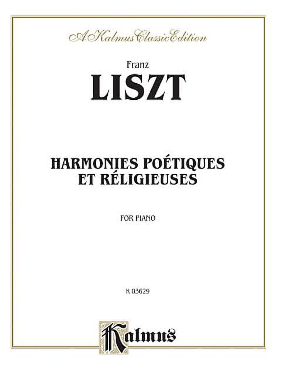 Kalmus Edition: Harmonies Poétiques and Réligieuses (Paperback ...