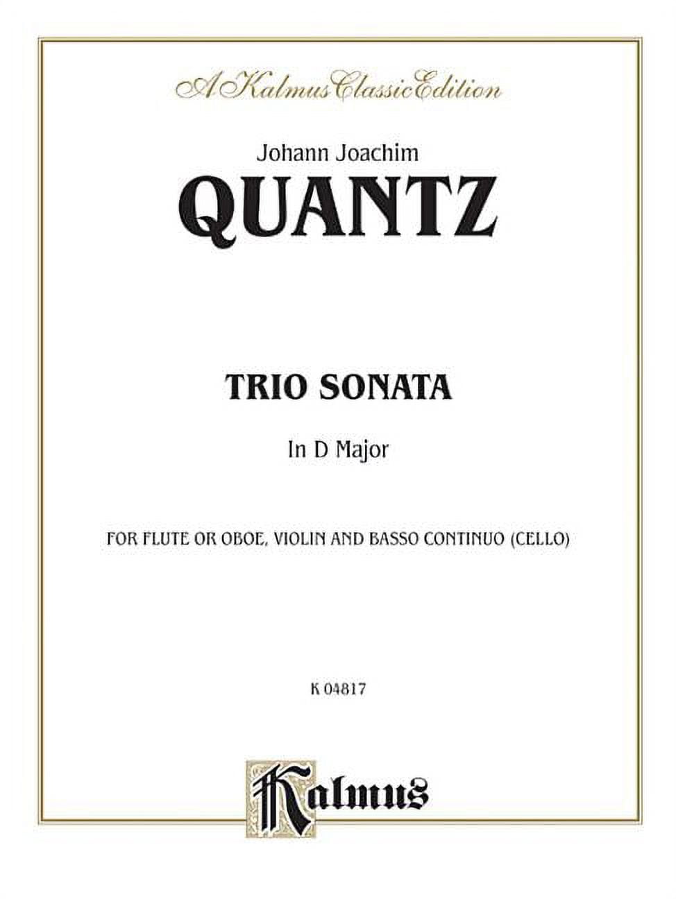 Kalmus Edition: Trio Sonata in D Major: Flute (Oboe), Violin, & Basso ...