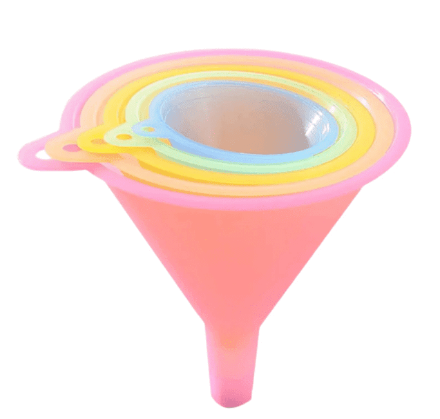 Kaloaede 5Pcs Colorful Plastic Funnel Set - Large, Medium, Small Sizes ...