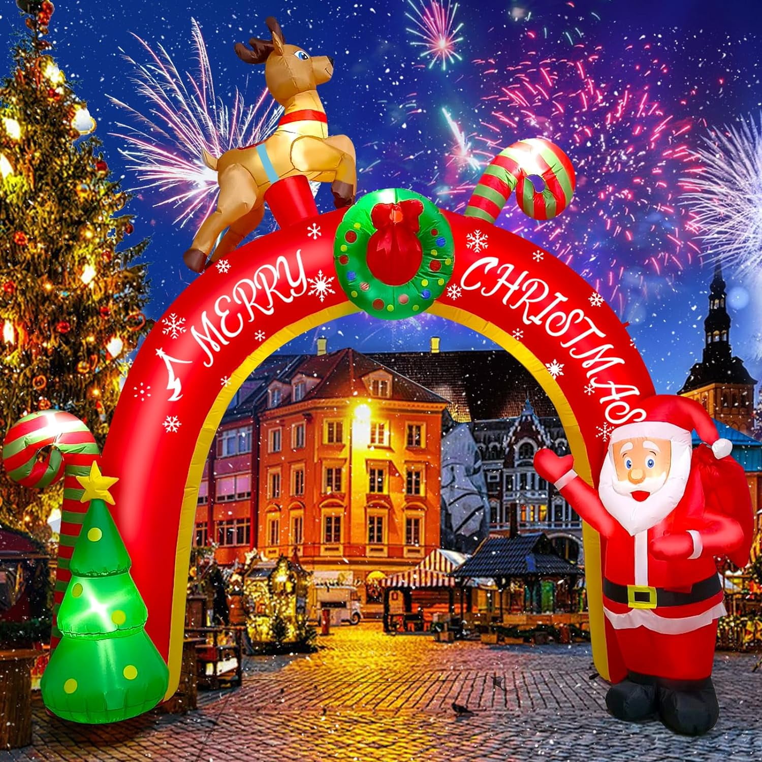 Kalolary 10FT Christmas Inflatable Decoration with Build-in LEDs, Blow ...