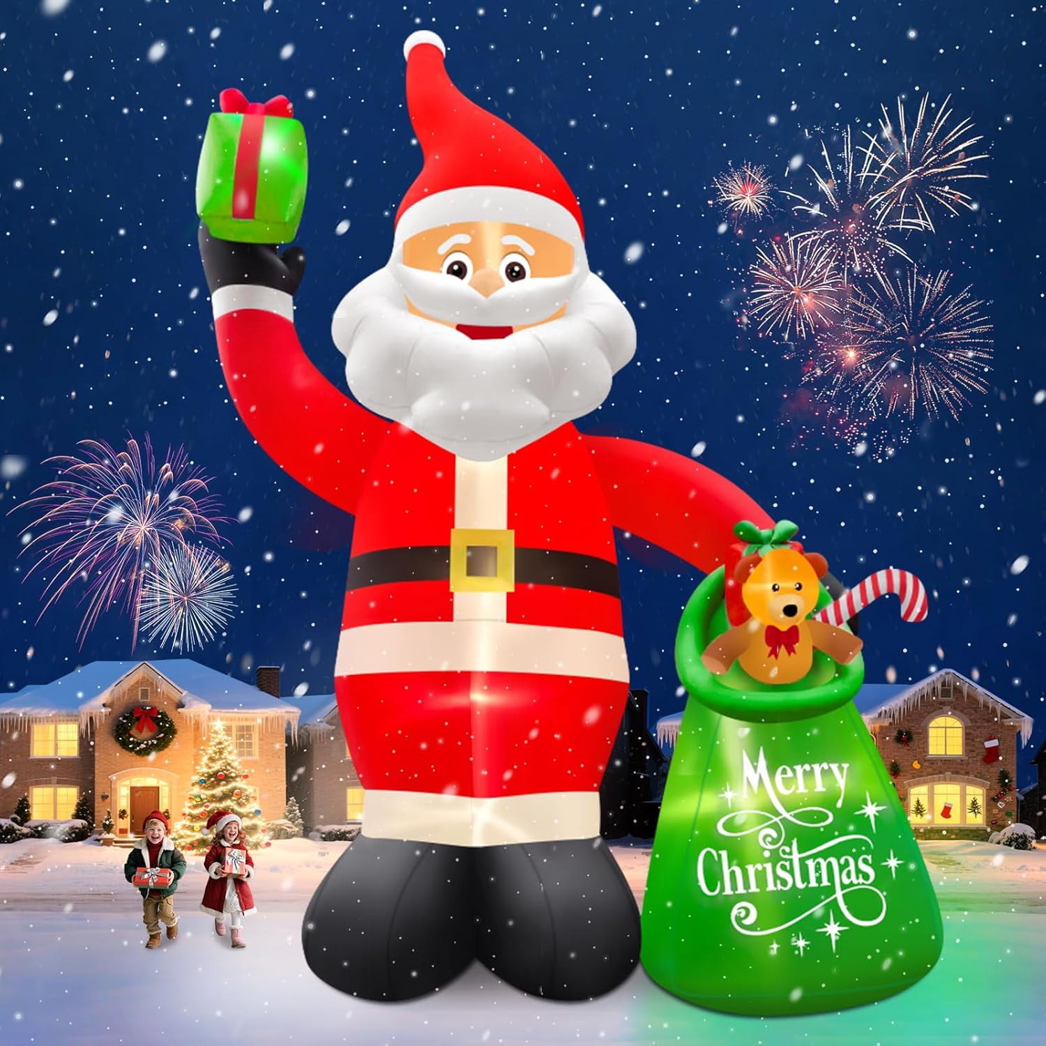 Kalolary 20FT Christmas Inflatables Santa Claus Outdoor Decorations ...
