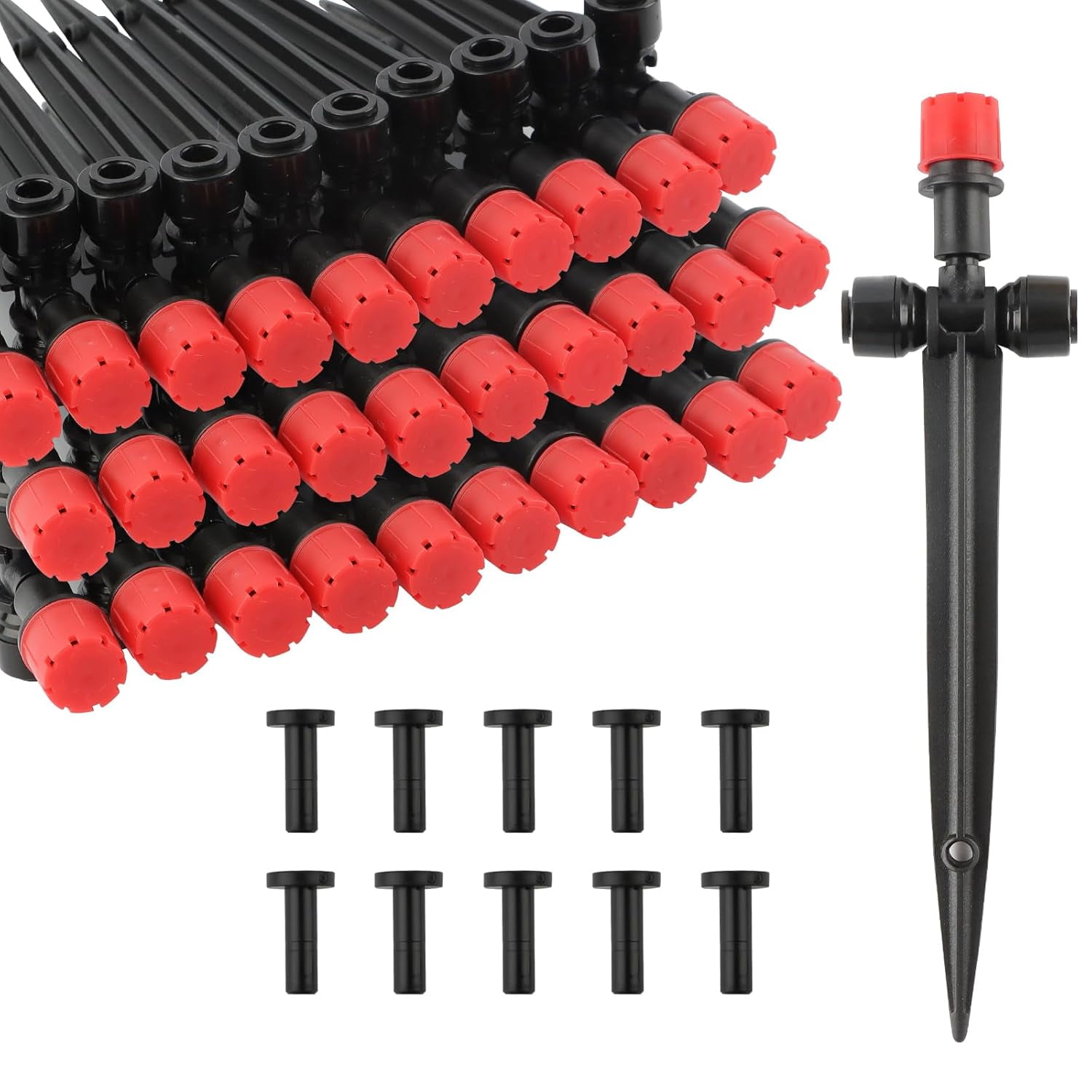 Kalolary 30pcs Adjustable 360° Drip Irrigation Emitters, Quick Connect ...