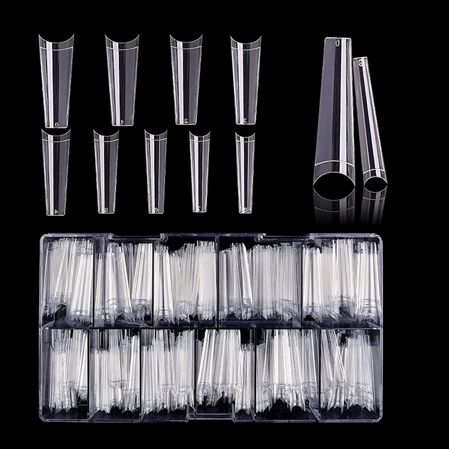 Kalolary Clear Extra Long False Nail Tips, 550PCS XXL Long Nail Tips ...