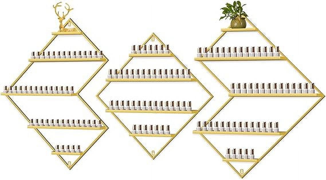 Kalolary Metal Wall-Mounted Nail Polish Storage Racks, Gold Irregular ...