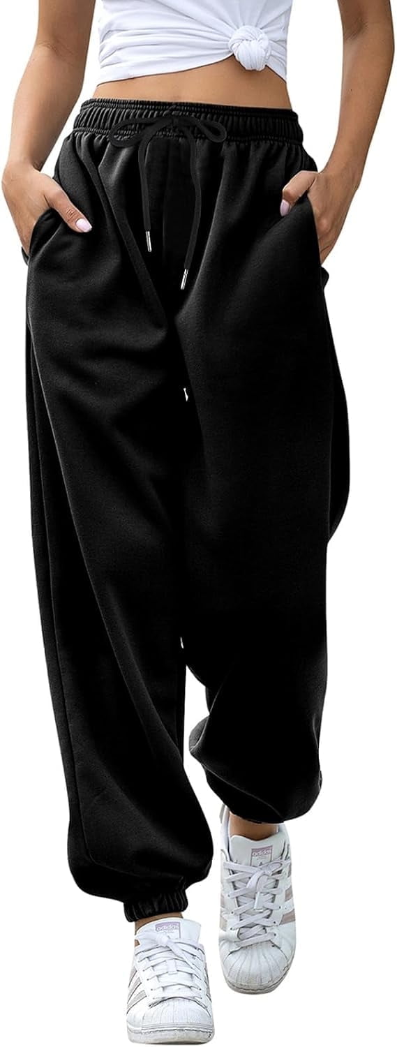 Kalolary Women's Cinch Bottom Sweatpants with Pockets Plain Tracksuit ...