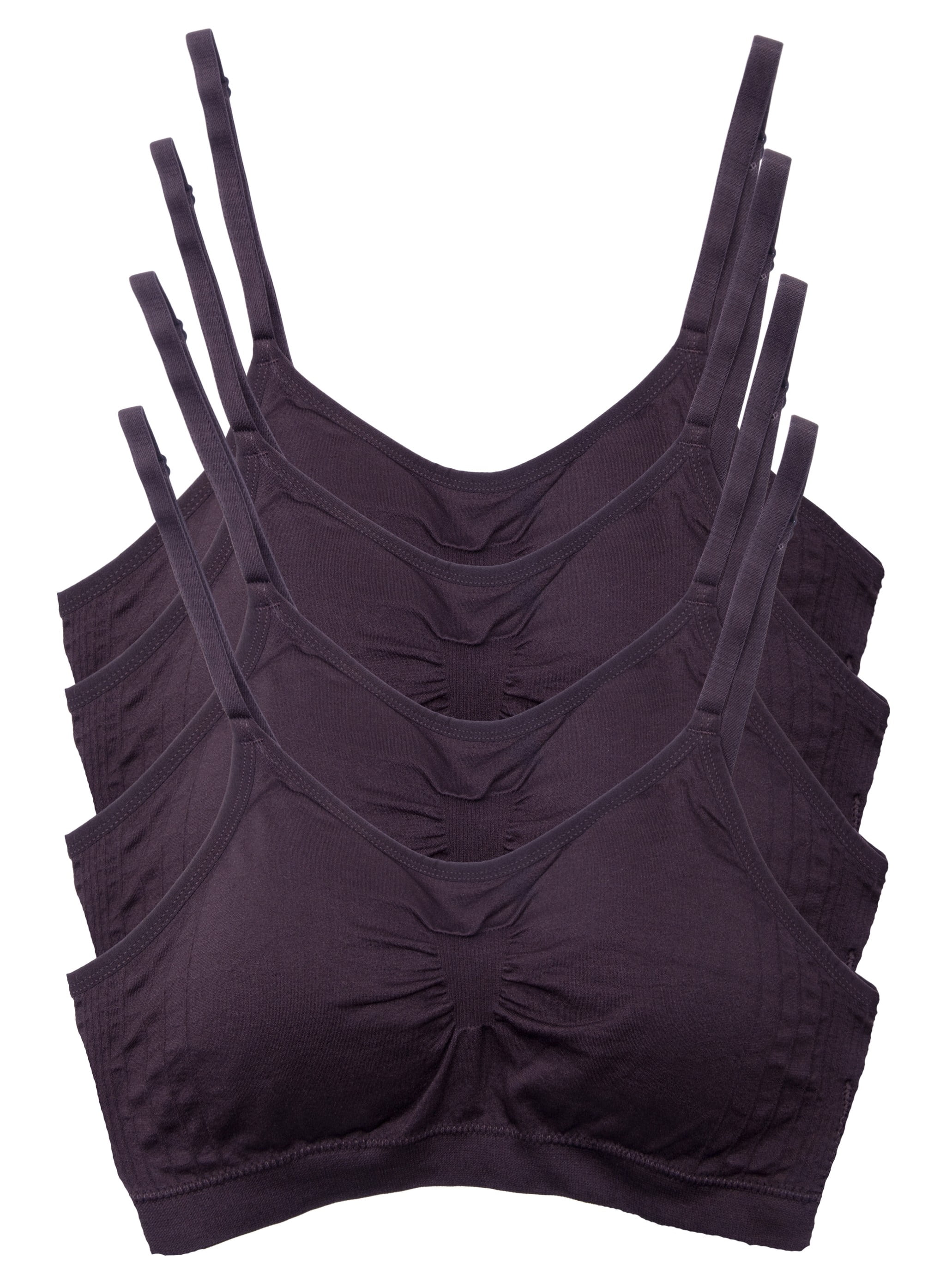 Kalon 4-Pack Women's Comfort Cami Bra Pullover Design Seamless Wire ...