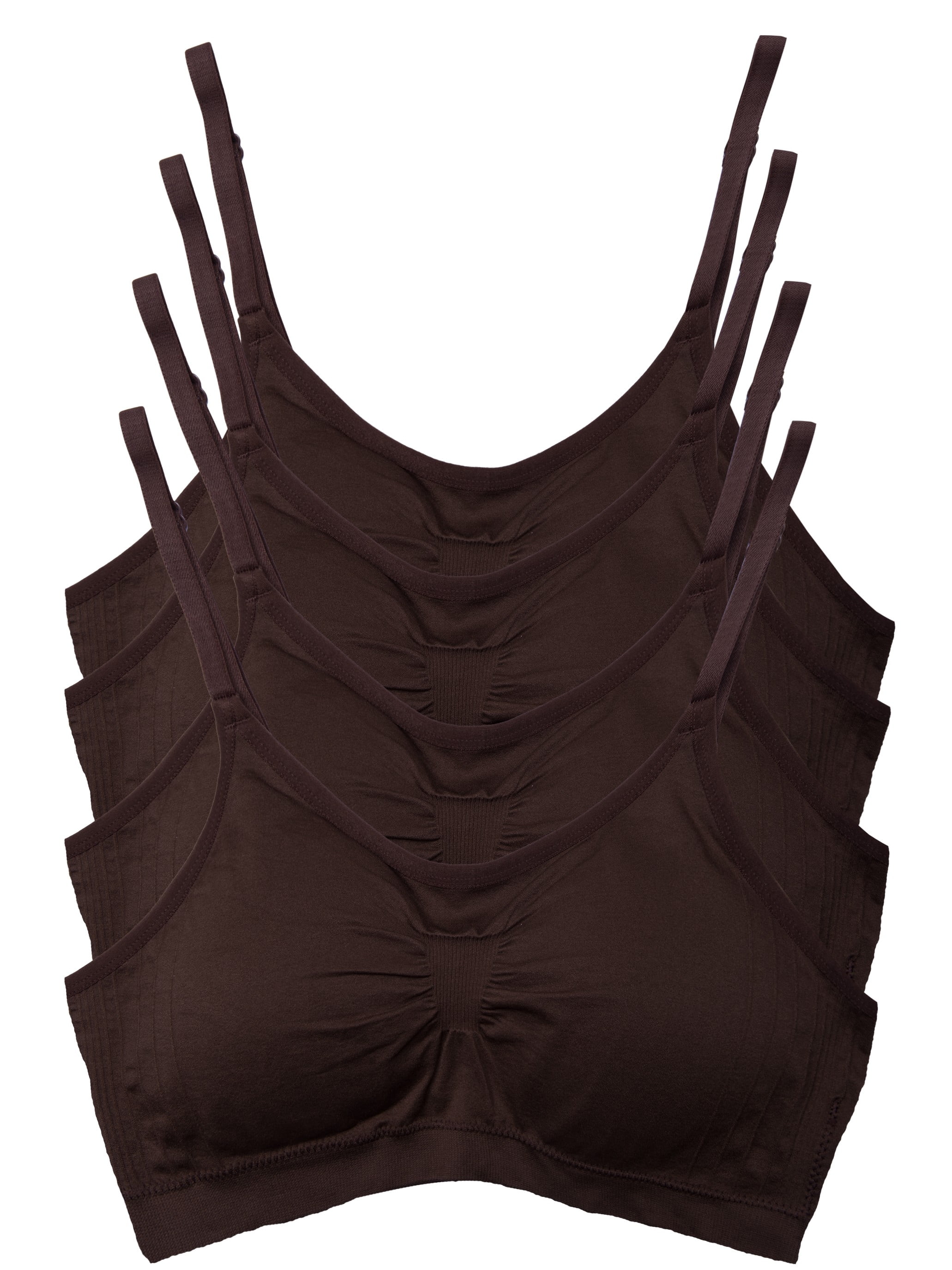 Kalon 4-Pack Women's Comfort Cami Bra Pullover Design Seamless Wire ...