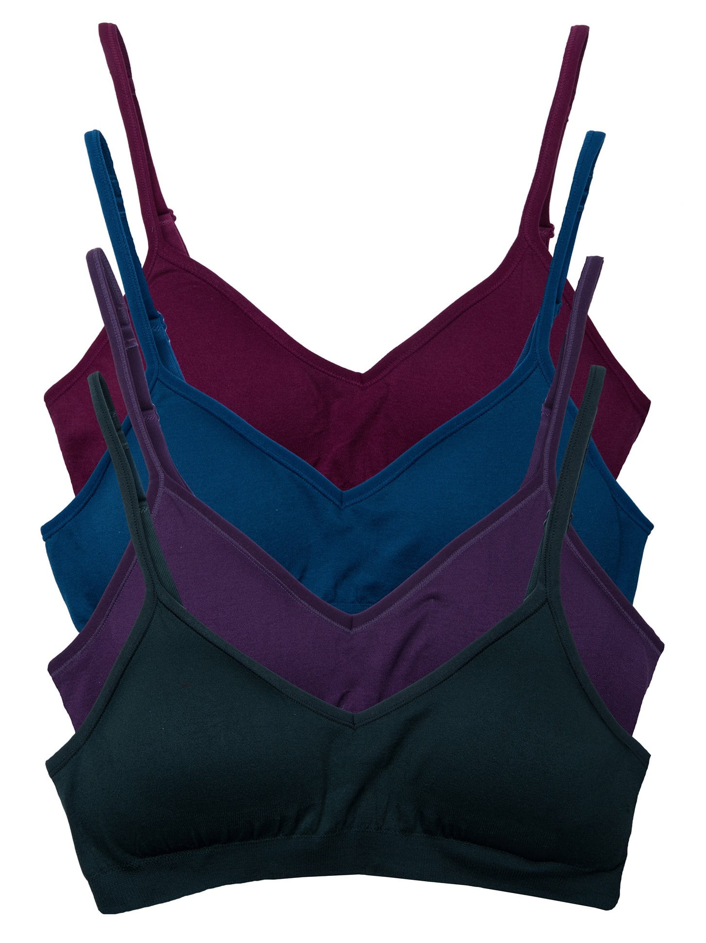 Kalon 4 Pack Women's Demi Wireless Padded Bralette Hook and Eye Bra ...