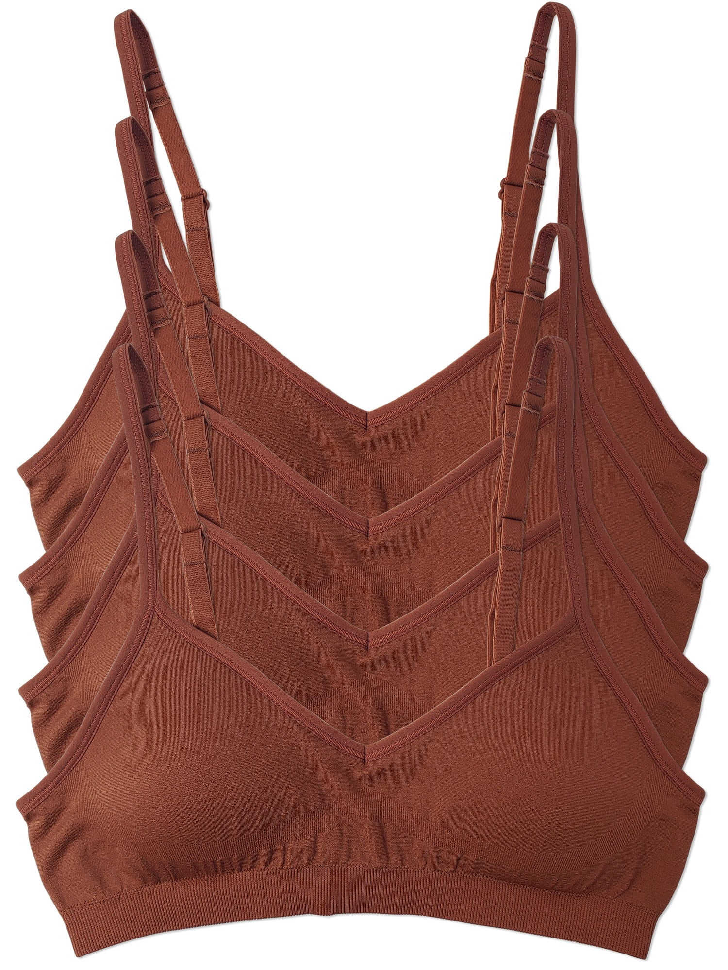 Kalon 4 Pack Women's Demi Wireless Padded Bralette Hook and Eye Bra ...