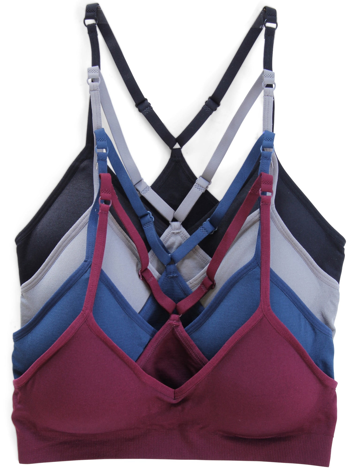 Kalon Women Racerback Sports Bra, V Neck, Adjustable Straps, Light ...