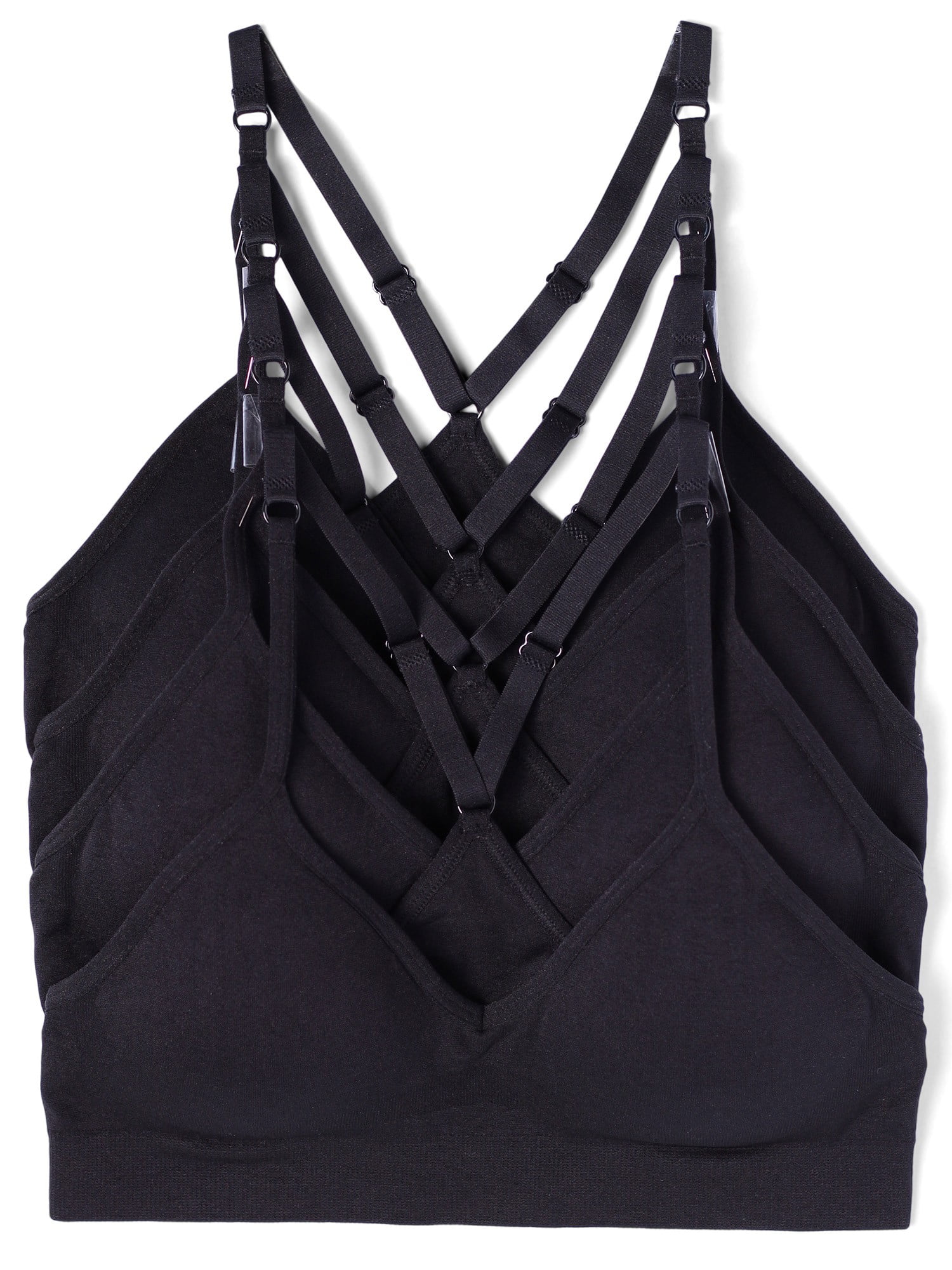 Kalon Women 4 Pack Racerback Sports Bra V Neck - Walmart.com