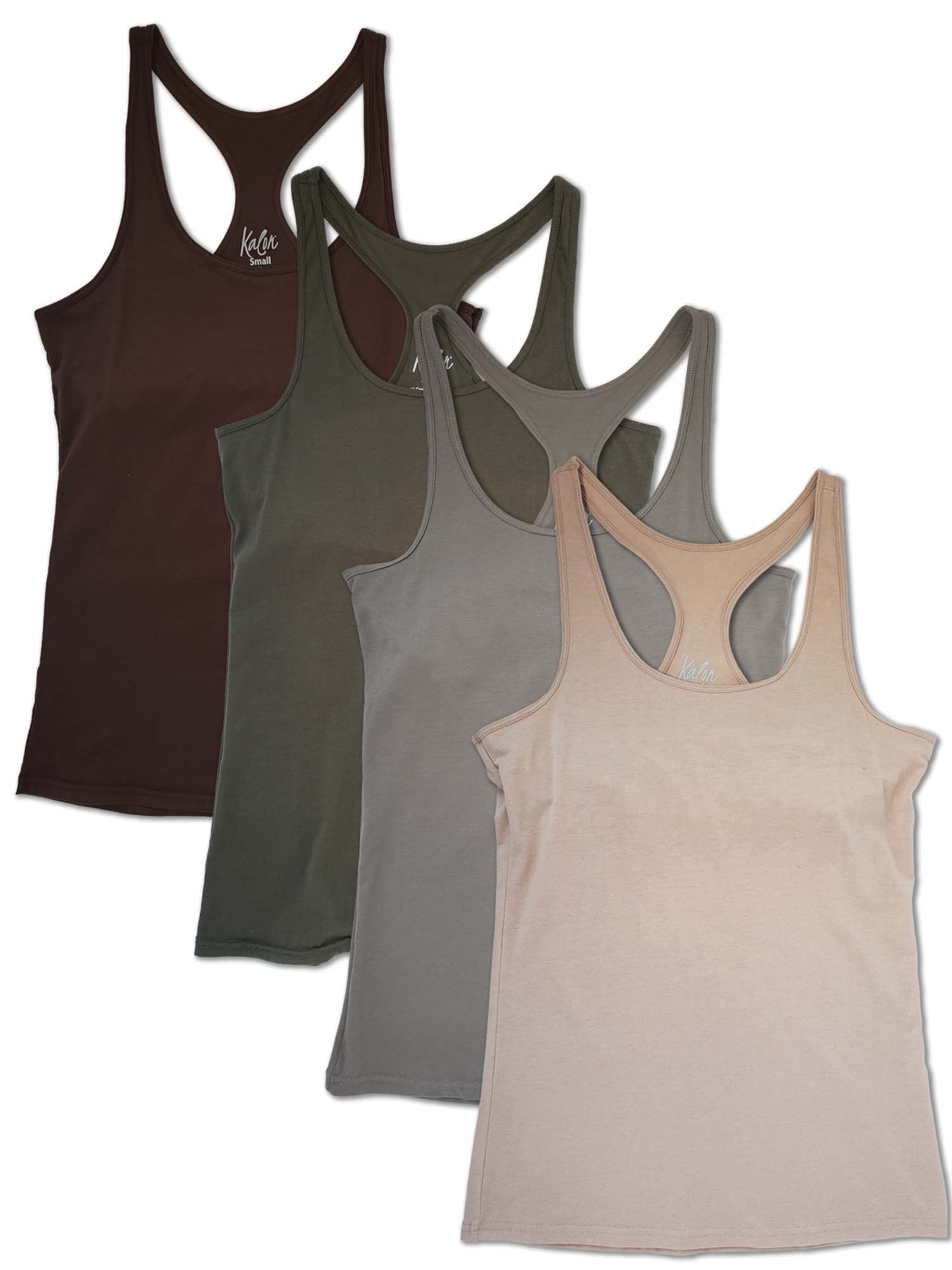 Kalon Women's 4-Pack Racerback Shelf Bra Camisole Base Layer - Walmart.com
