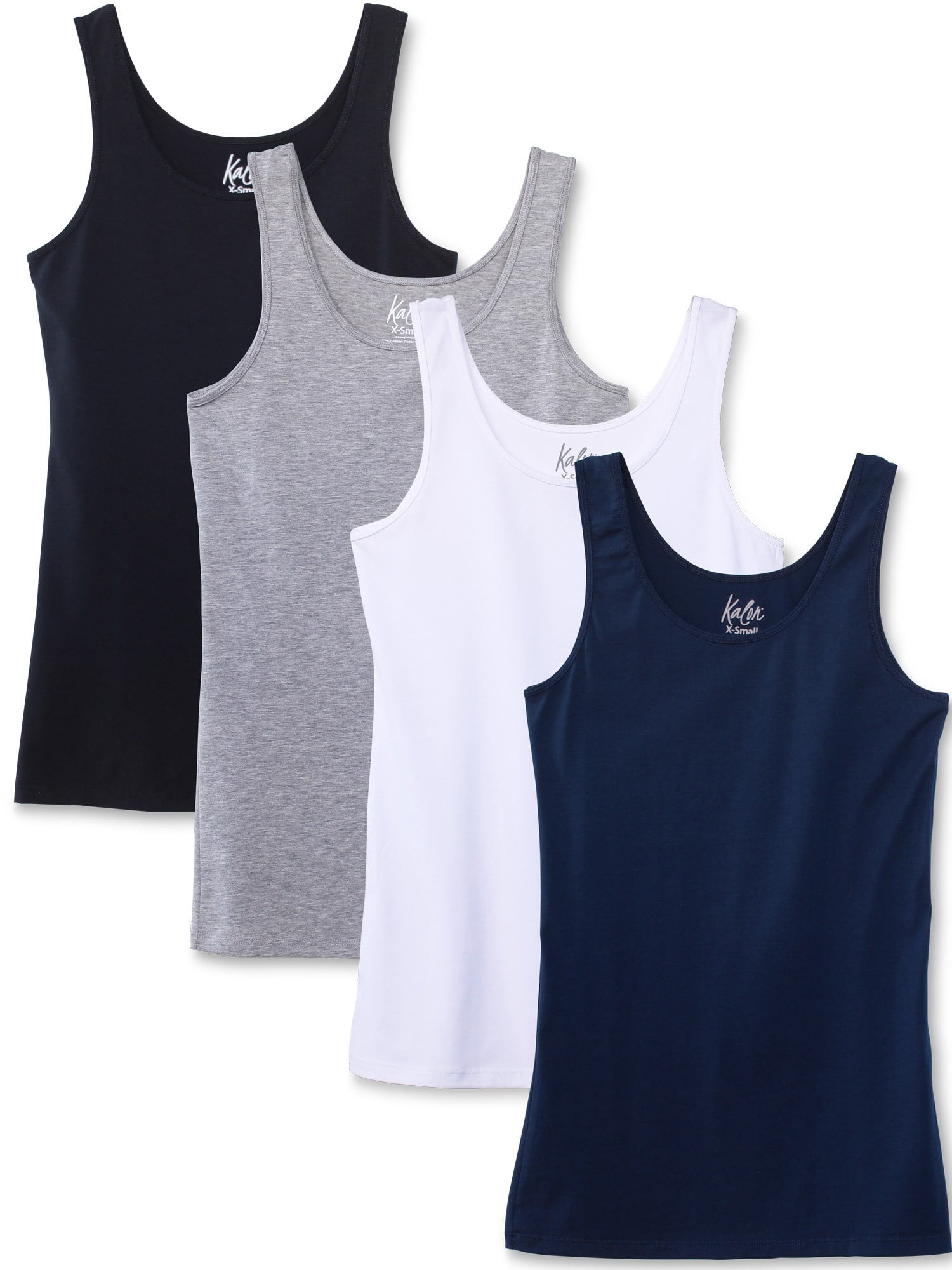 Kalon Women's 4-Pack Scoop Neck Tank Top Base Layer - Walmart.com
