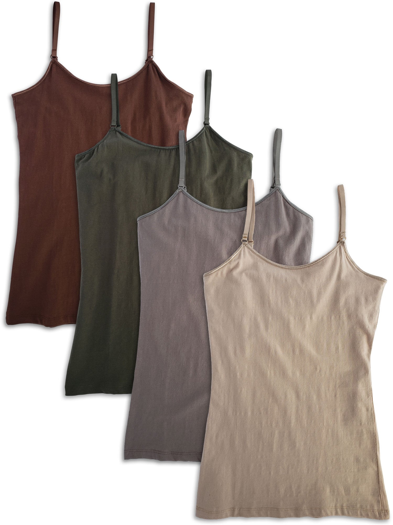 Kalon Women's 4-Pack Shelf Bra Camisole Cotton Spandex - Walmart.com