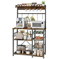 Uforic 63" Bakers Rack with Power Outlets, 4 Tier Microwave Stand ...