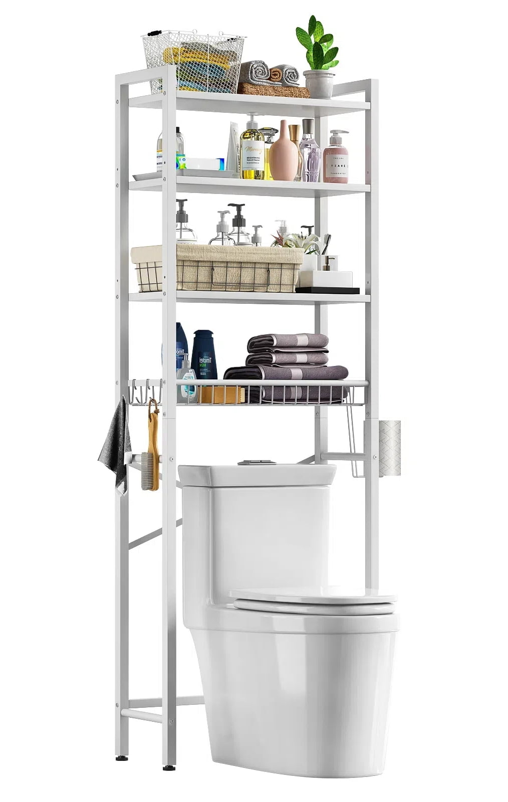 Kalrin 4-Tier Bathroom Organizer, Over Toilet Storage with Adjustable ...