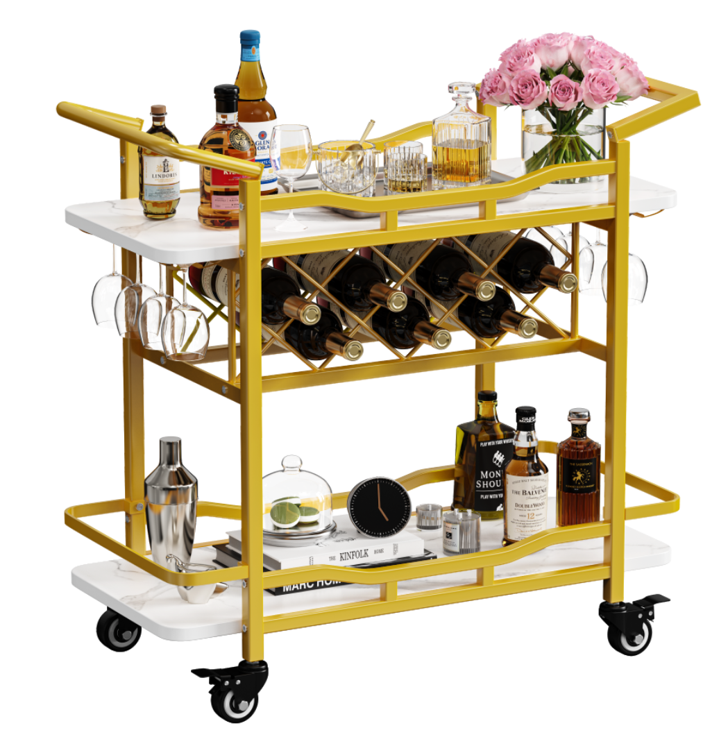 Butler Specialty Company Selena White Rattan Bar Cart - Walmart.com
