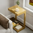 Kalrin C-Shaped Bamboo Side Table, Adjustable Top, Sofa Bedside ...