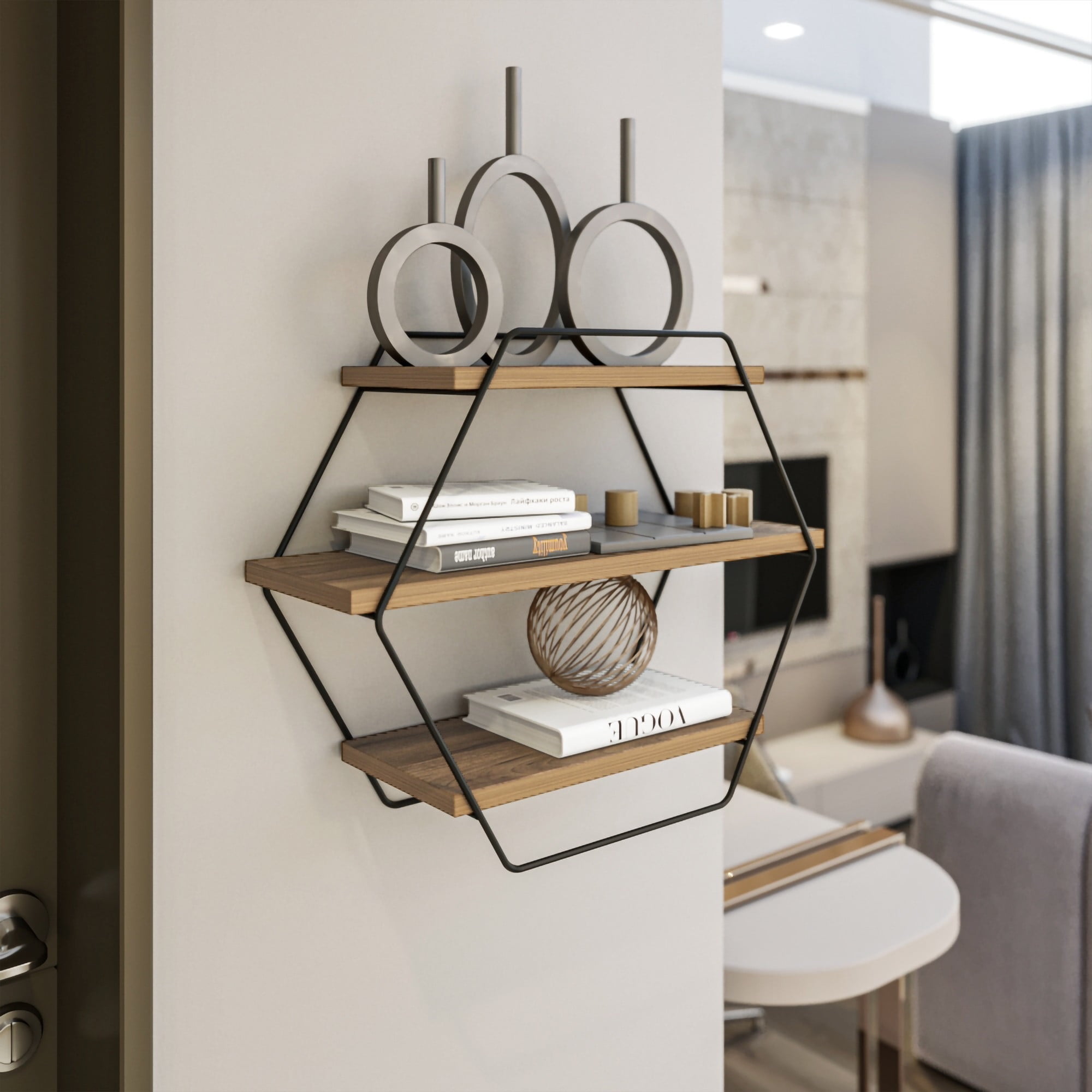 Kalune Design - Azra, 1 Piece, Atlantic Pine Wall Shelf - Walmart.com