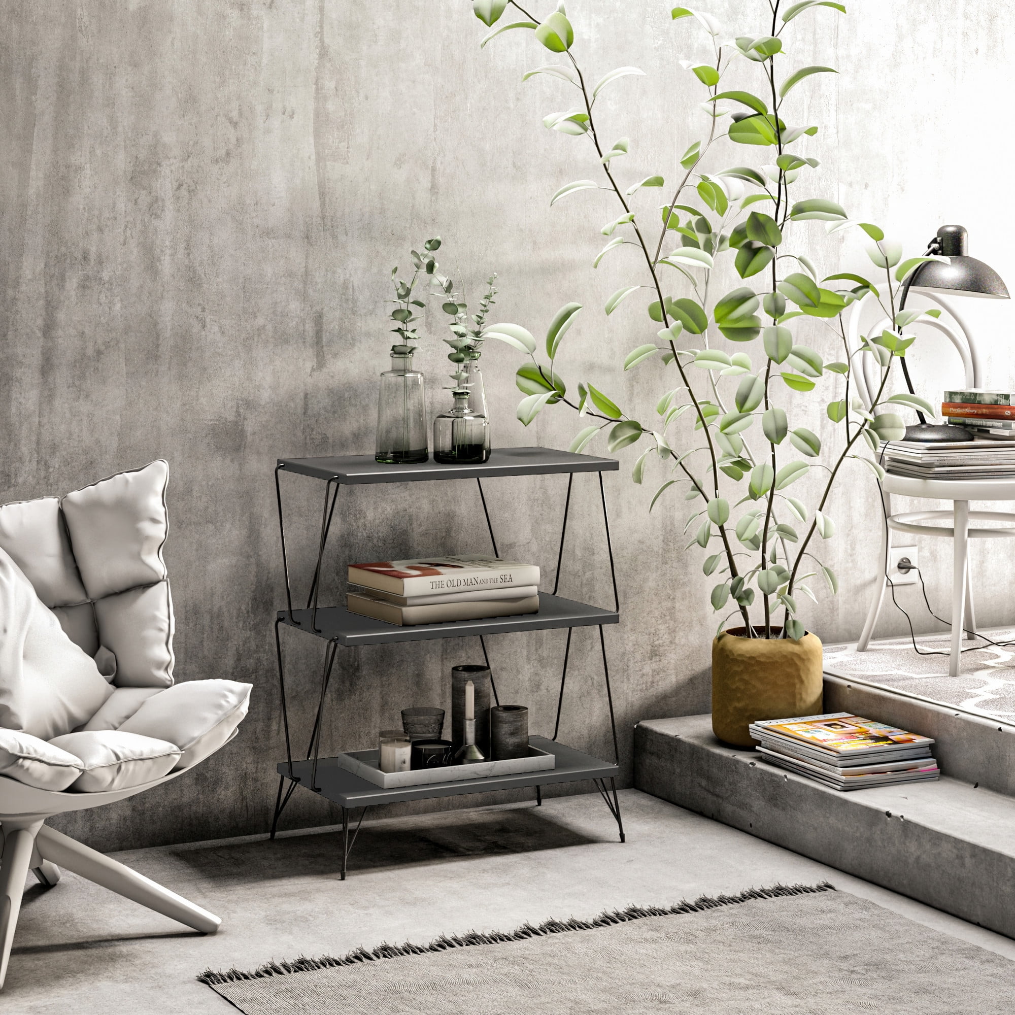 Kalune Design - Lazandos - Anthracite Side Table - Walmart.com